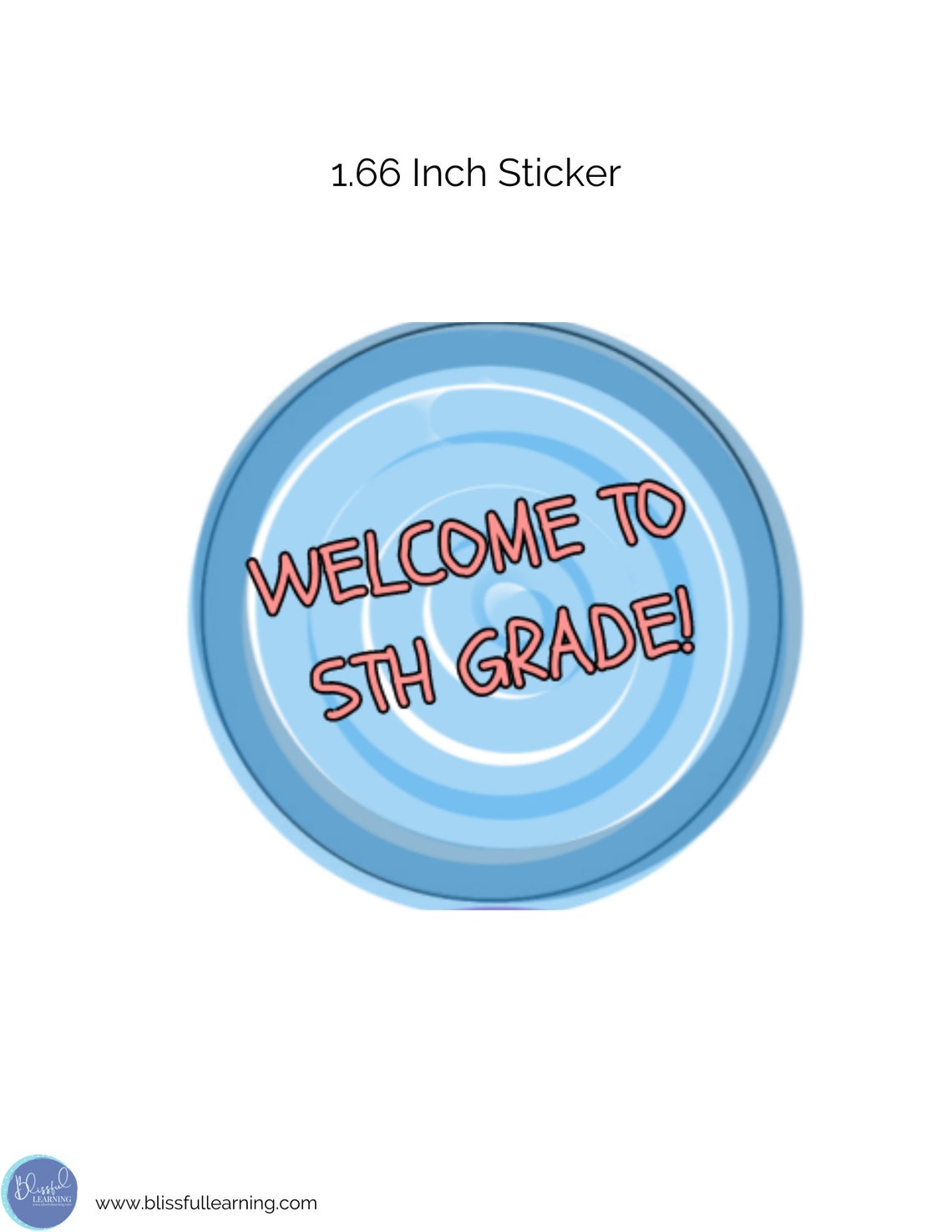 Welcome to 5th Grade Sticker, Back to School Printable Stickers, Open ...