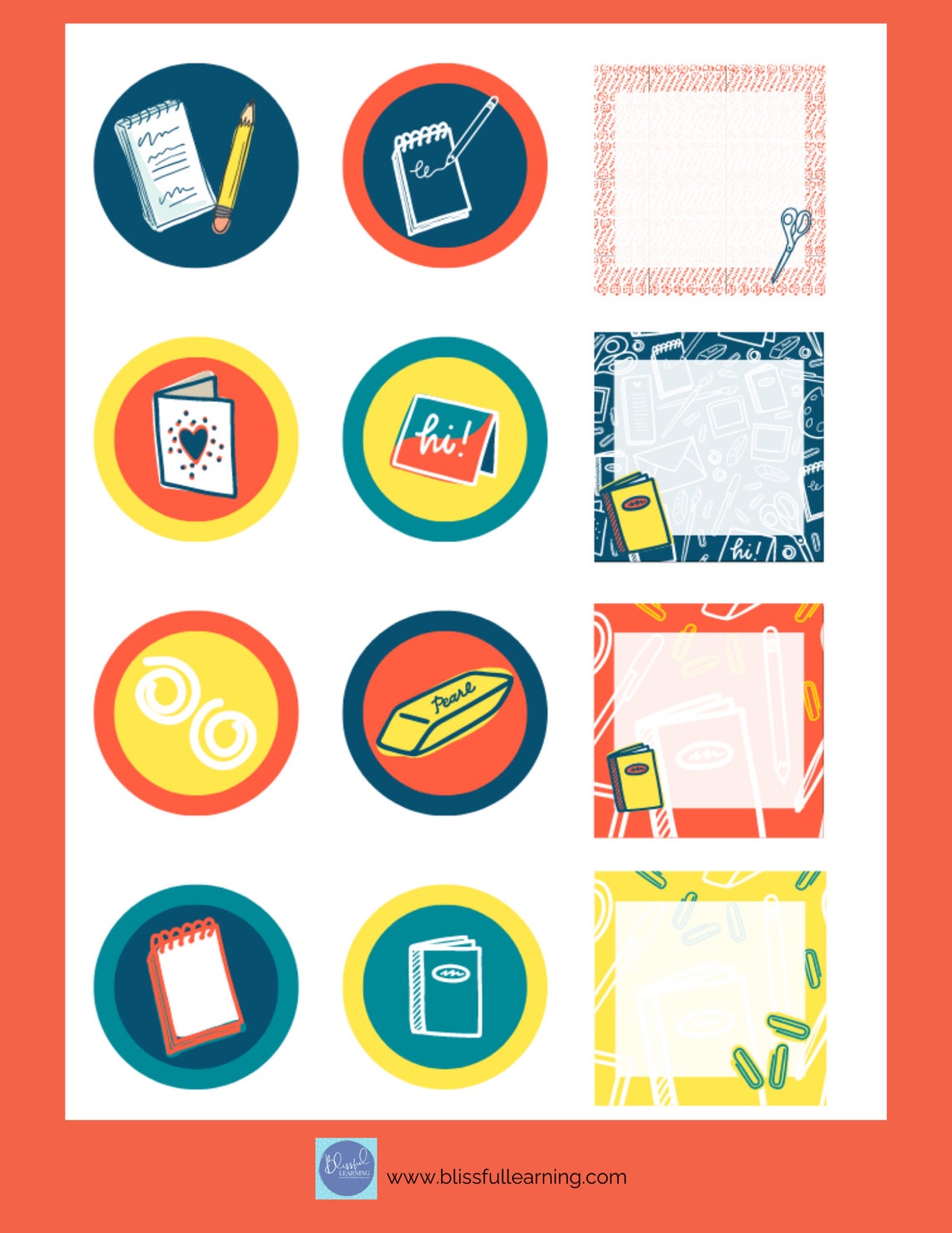 School Decorative Printable Stickers for Planners, Journals, and ...