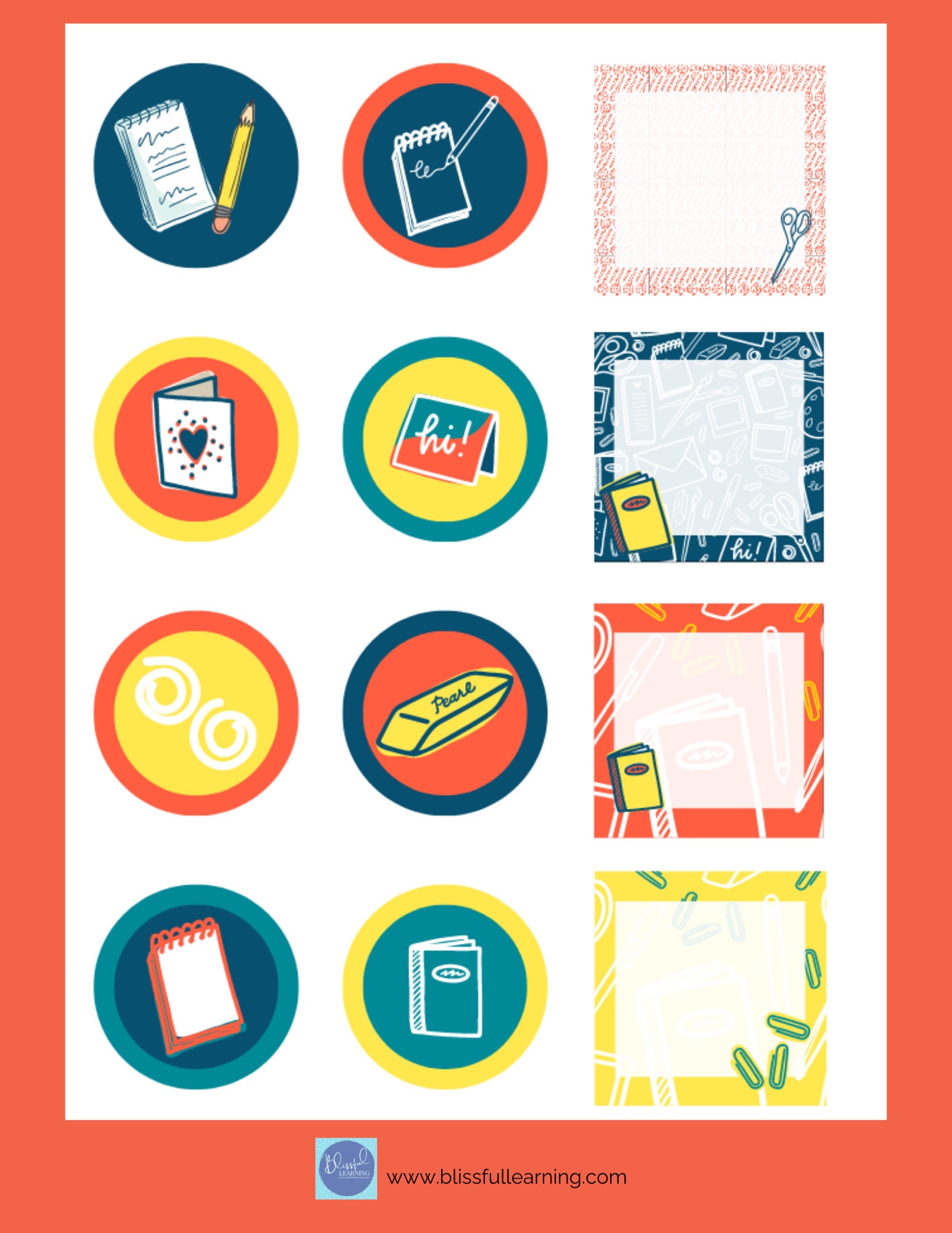 School Decorative Printable Stickers for Planners, Journals, and ...