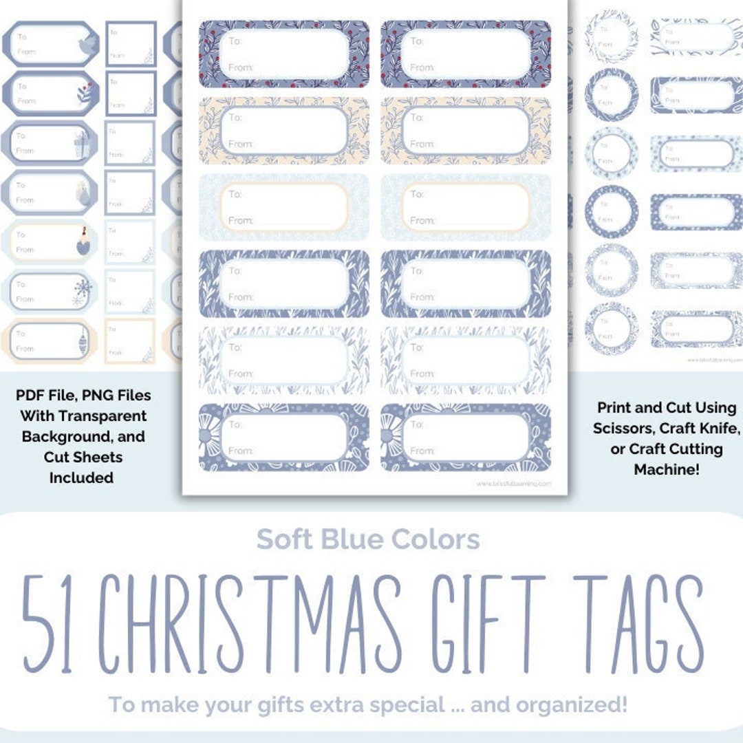 Christmas Printable Gift Tags and Stickers for Presents, Holiday Gift ...