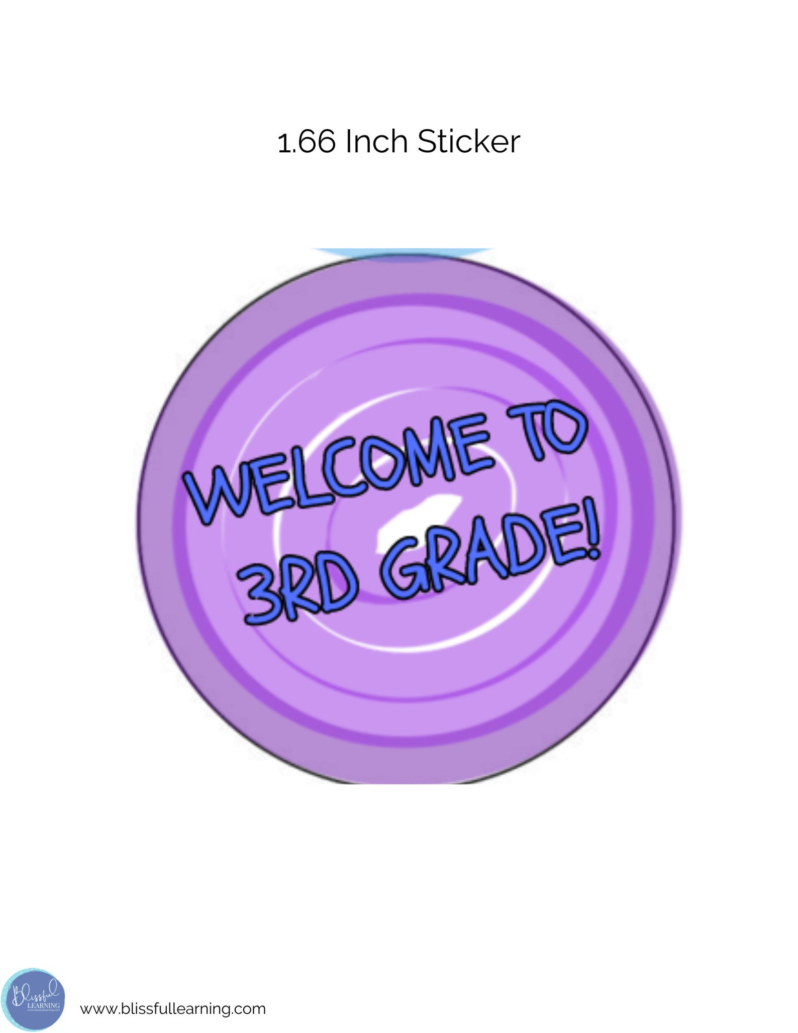Welcome to 3rd Grade Printable Sticker, Back to School Sticker, First ...
