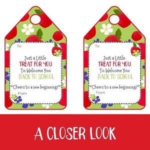 Back to School Printable Gift Tags for Teacher & Student Gifts set of 2 ...