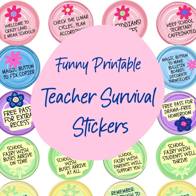 Funny Teacher Stickers, Celebrate Teachers Printable Stickers, Teaching ...