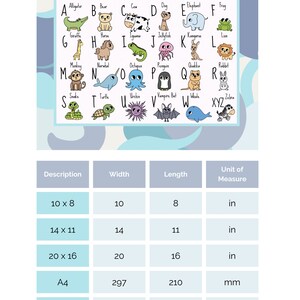 Calming Blue Abstract Alphabet Poster for Kids Room or Classroom ...