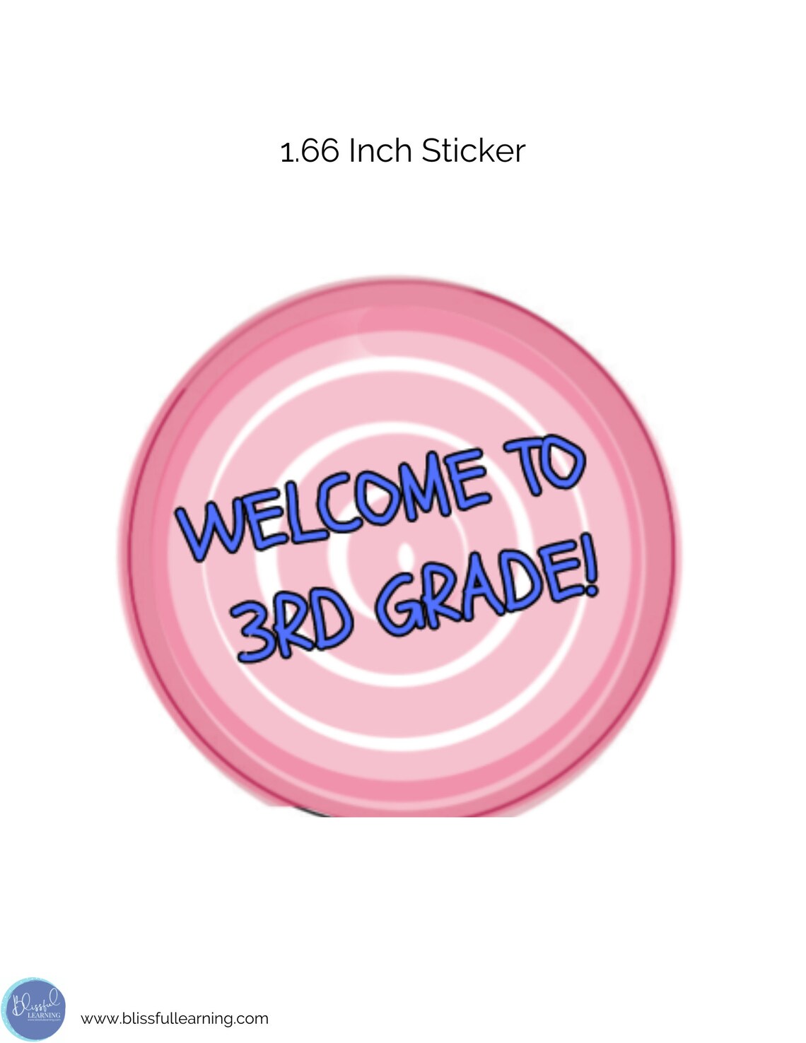 Welcome to 3rd Grade Printable Sticker, Back to School Sticker, First ...