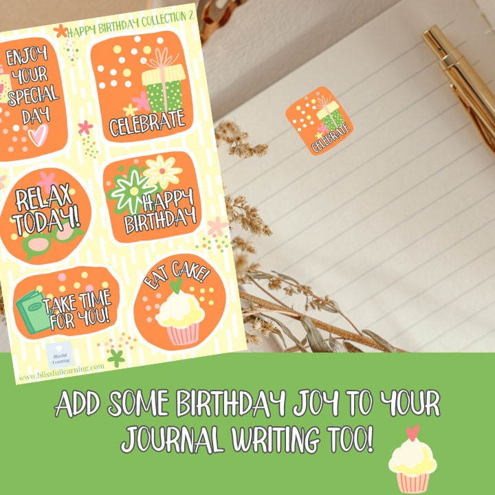 Happy Birthday Sticker Collection - 4x6 Printable Sticker Sheet in ...