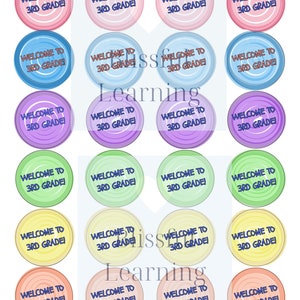 Welcome to 3rd Grade Printable Sticker, Back to School Sticker, First ...
