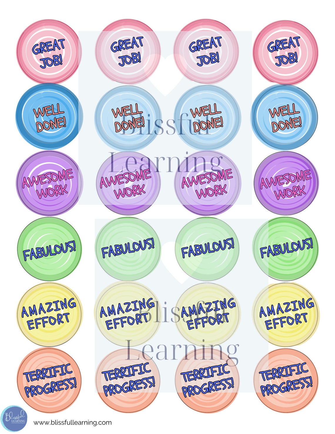 School Motivational Reward Sticker, Printable Stickers for Teachers ...