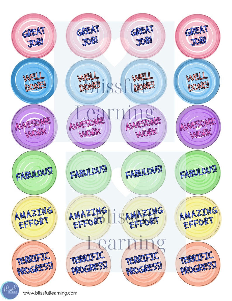 School Motivational Reward Sticker, Printable Stickers for Teachers ...