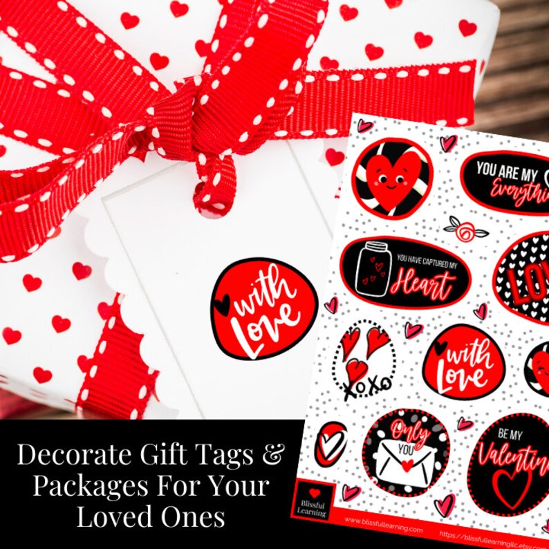Valentine's Day Sticker Sheet: Love Decor (PDF & PNG) - Etsy