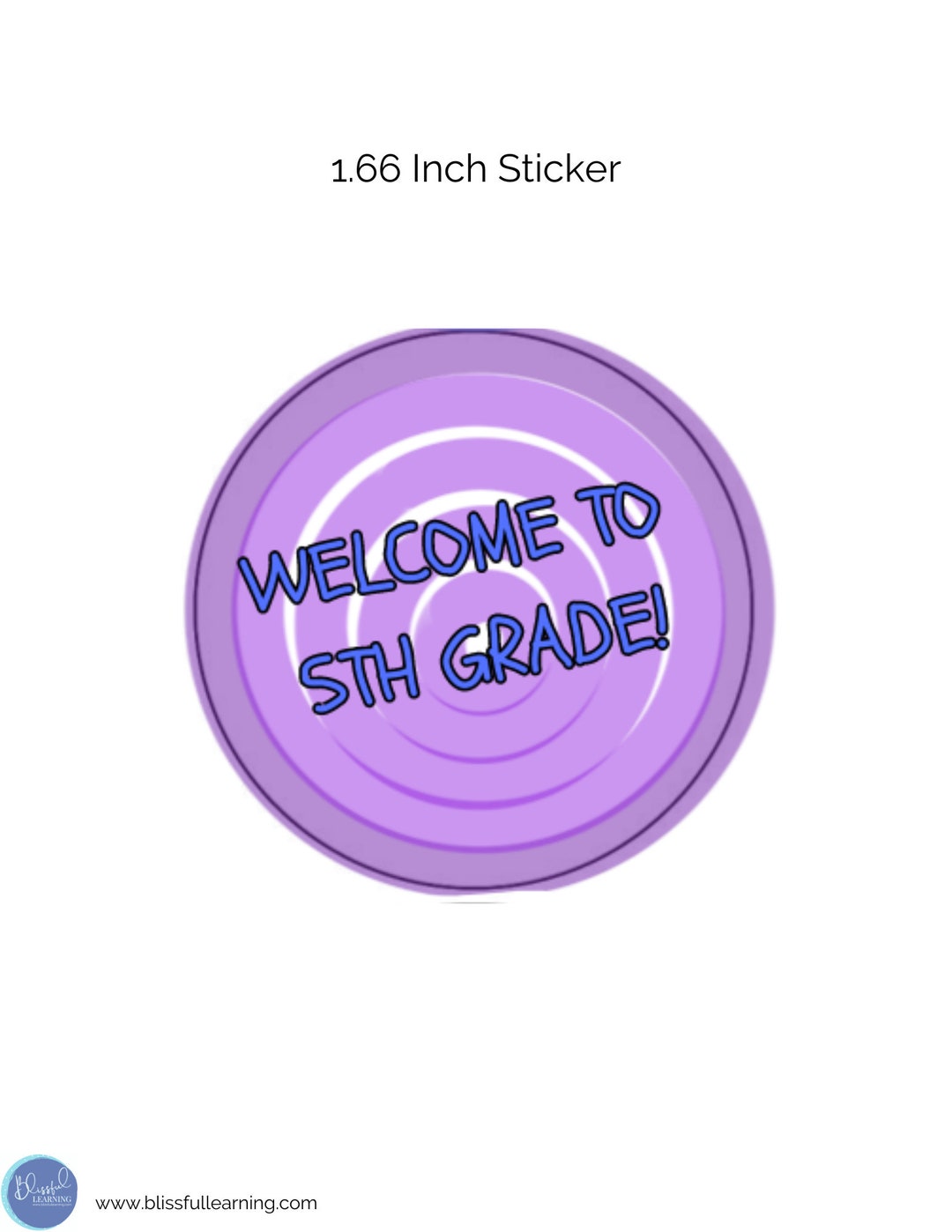 Welcome to 5th Grade Sticker Back to School Printable - Etsy