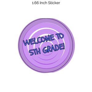 Welcome to 5th Grade Sticker, Back to School Printable Stickers, Open ...