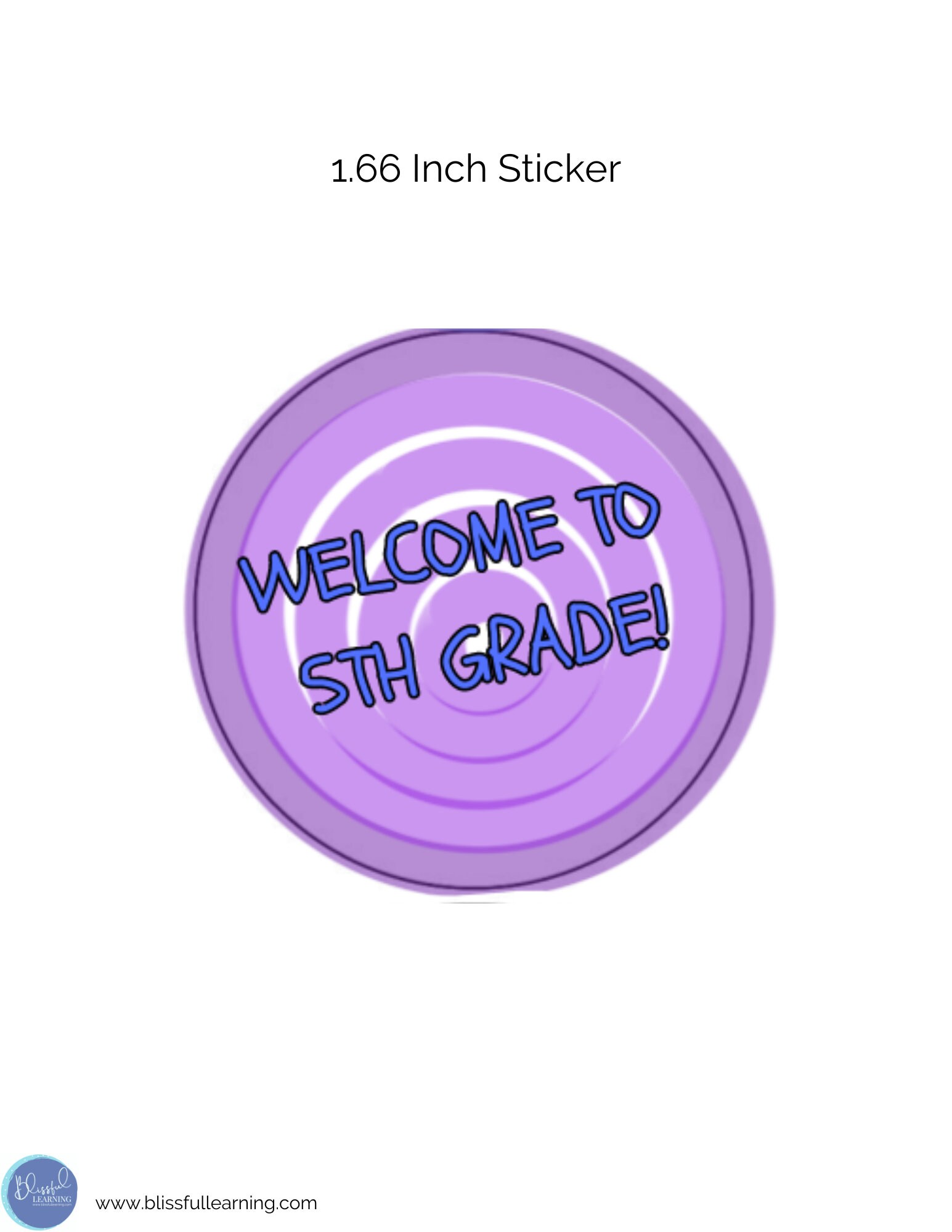 Welcome to 5th Grade Sticker, Back to School Printable Stickers, Open ...