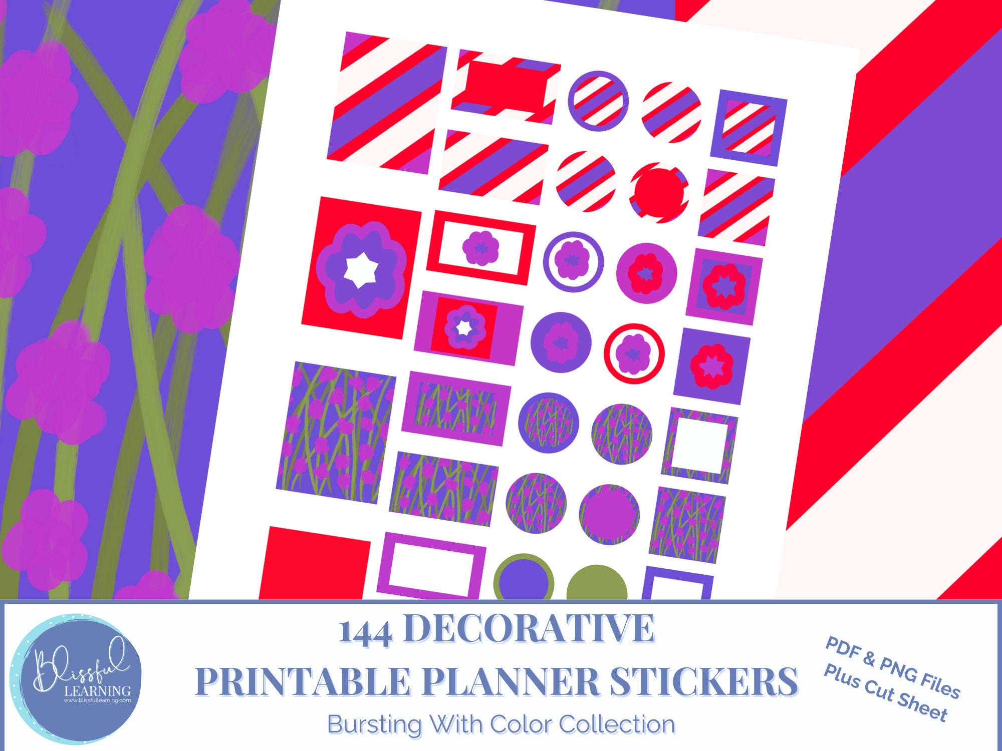 Decorative Printable Sticker Collection for Planners, Journals, and ...