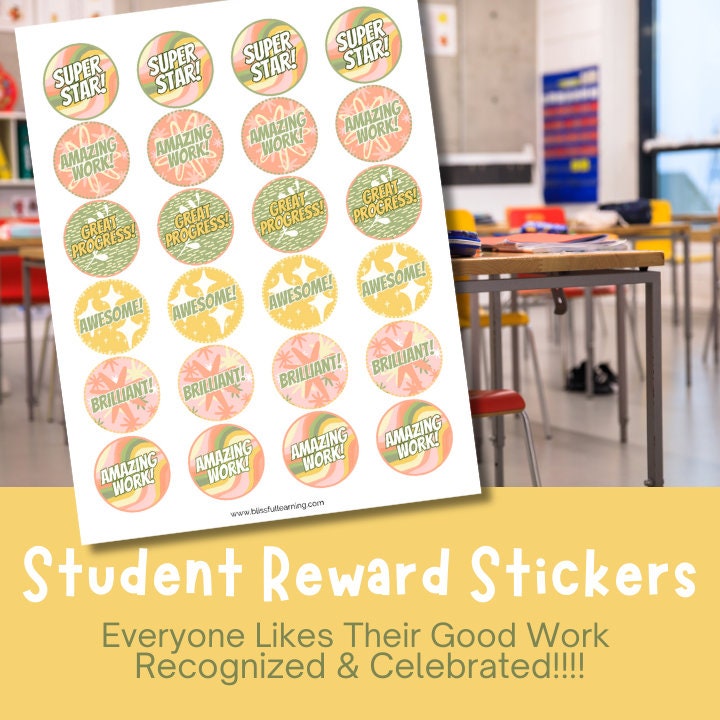 Student Reward Stickers -classroom Management, Motivational Stickers ...