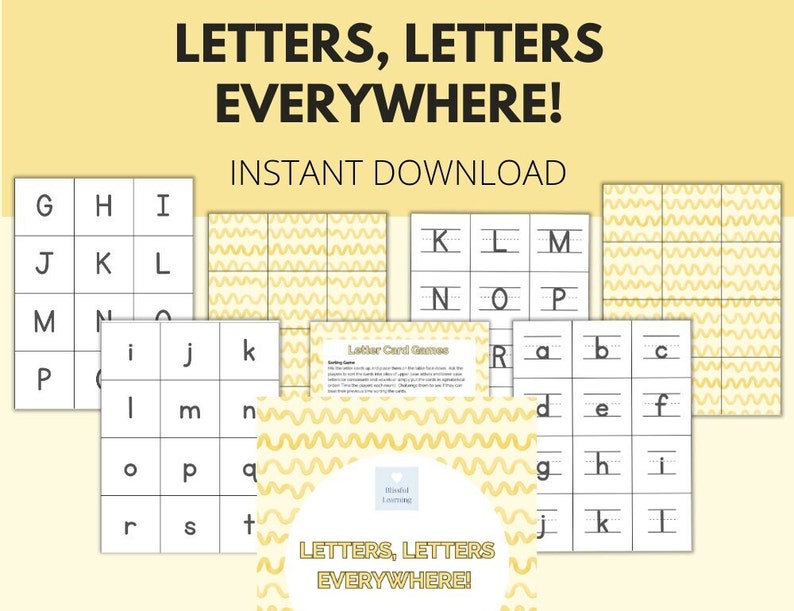 Printable Alphabet Flash Cards, ABC Matching Game, Alphabet Card Games ...