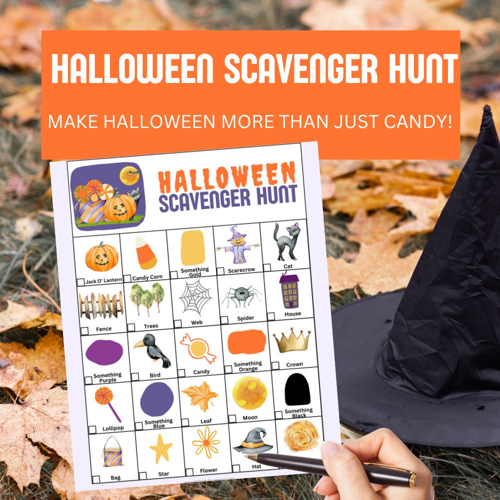 Halloween Scavenger Hunt for Kids, Halloween Printable Game, Halloween ...
