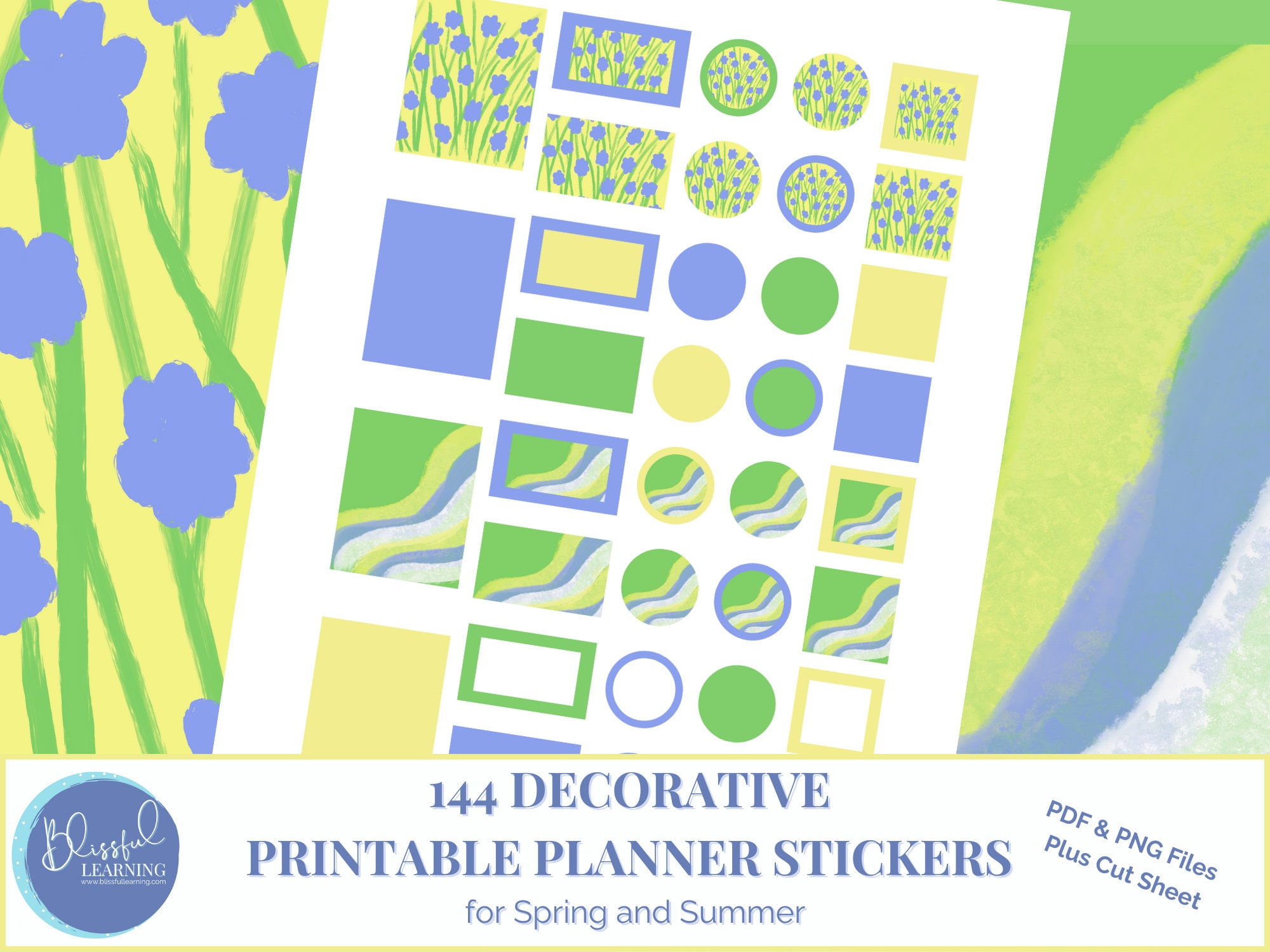 Decorative Printable Planner Stickers for the Spring and Summer, Unique ...