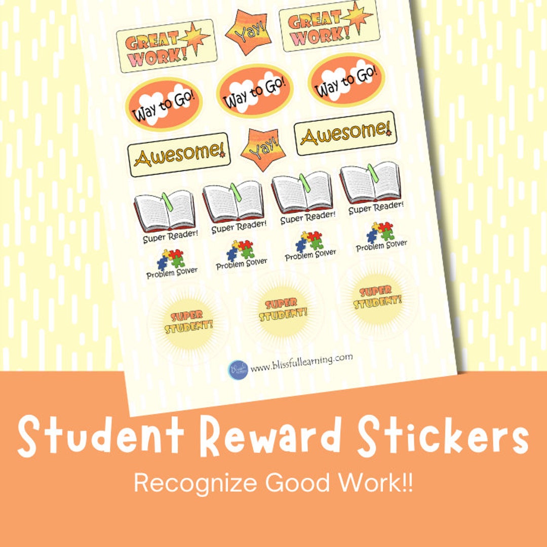 Student Reward Stickers classroom Management, Motivational Stickers ...