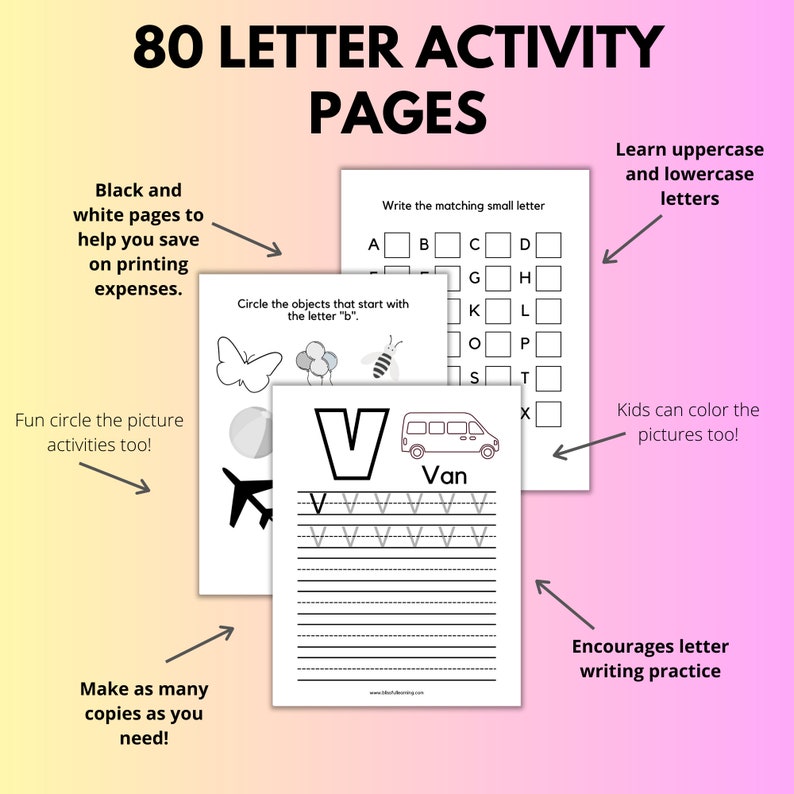 Printable Alphabet Coloring Pages for Kids, Learn Letters, Learn ABC ...