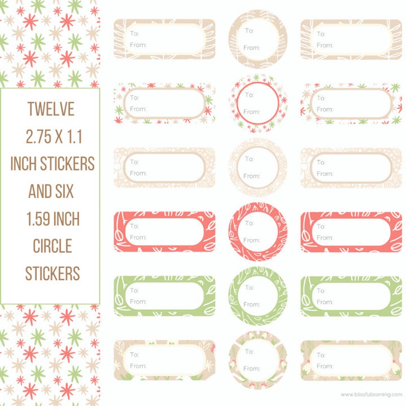 Christmas Printable Gift Tags and Stickers for Presents, Holiday Gift ...