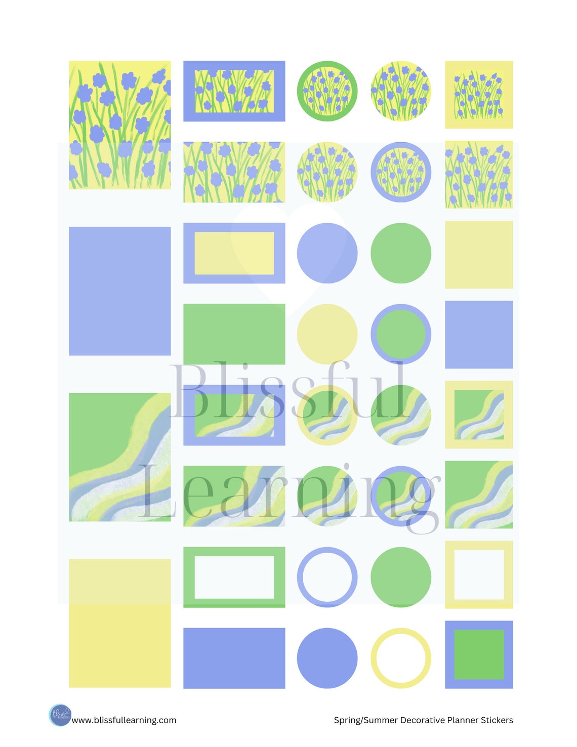 Decorative Printable Planner Stickers for the Spring and Summer, Unique ...