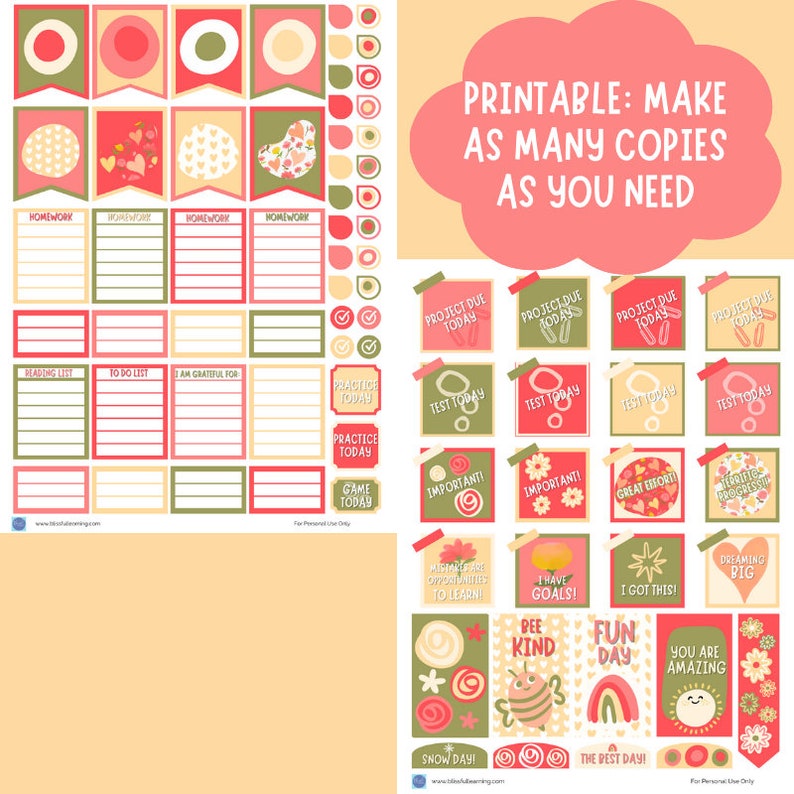Student Planner Stickers Stay Organized in Style Functional Printable ...