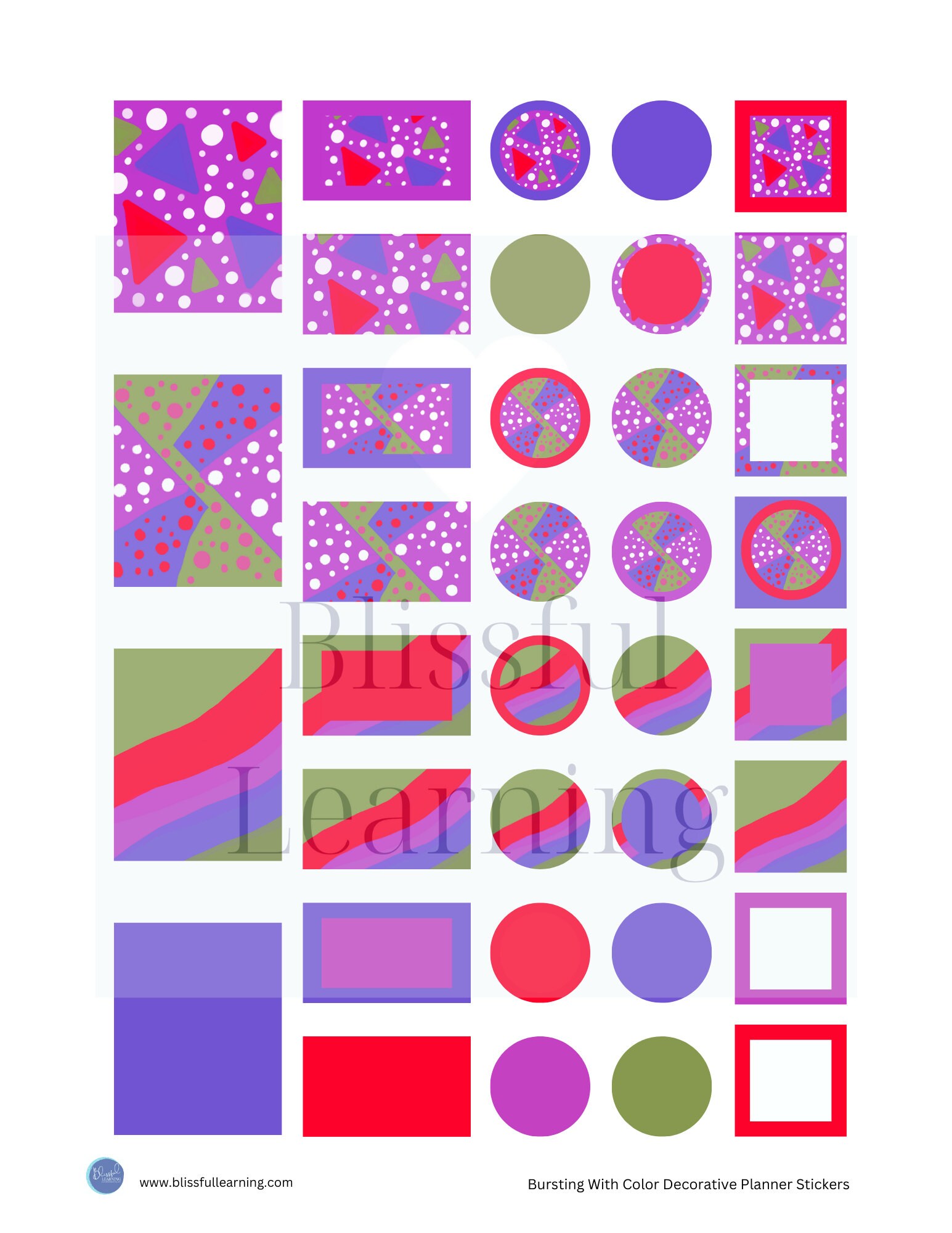 Decorative Printable Sticker Collection for Planners, Journals, and ...