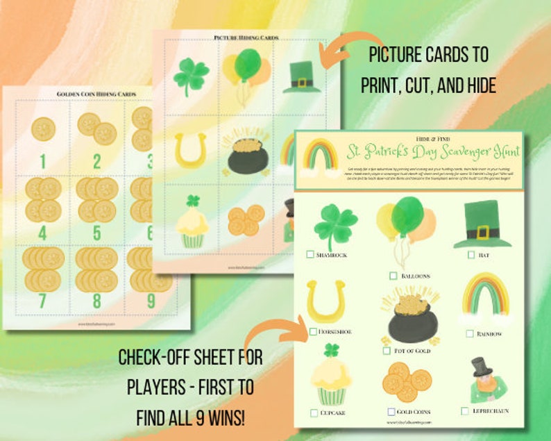St. Patrick's Day Scavenger Hunt: Picture & Coin Cards (PDF Download ...