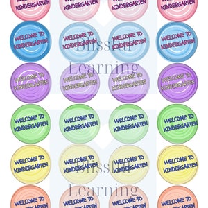 Welcome to Kindergarten Printable Stickers, 1st Day of School Sticker ...