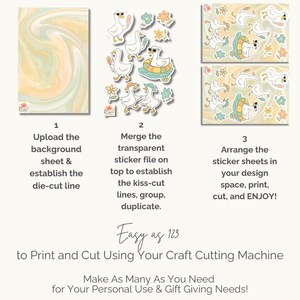 Summer Goose Sticker Sheet: Whimsical Duck Stickers (printable PNG) - Etsy