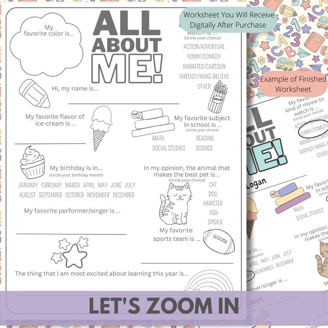 All About Me Poster: Back to School Ice Breaker Worksheet (PDF ...