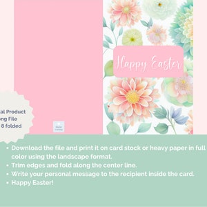 Pink Dahlia Easter Card, Printable Easter Card, Digital Easter Card ...
