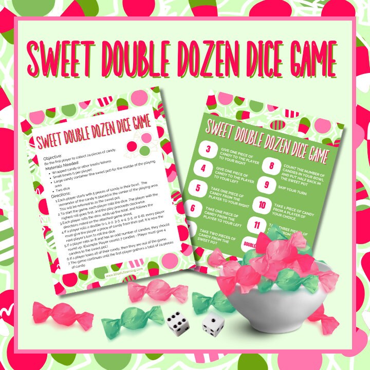 Christmas Candy Dice Game Printable, Fun Holiday Party Printable Game ...
