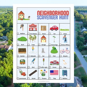 Neighborhood Scavenger Hunt for Kids, Family Outdoor Walking Game ...