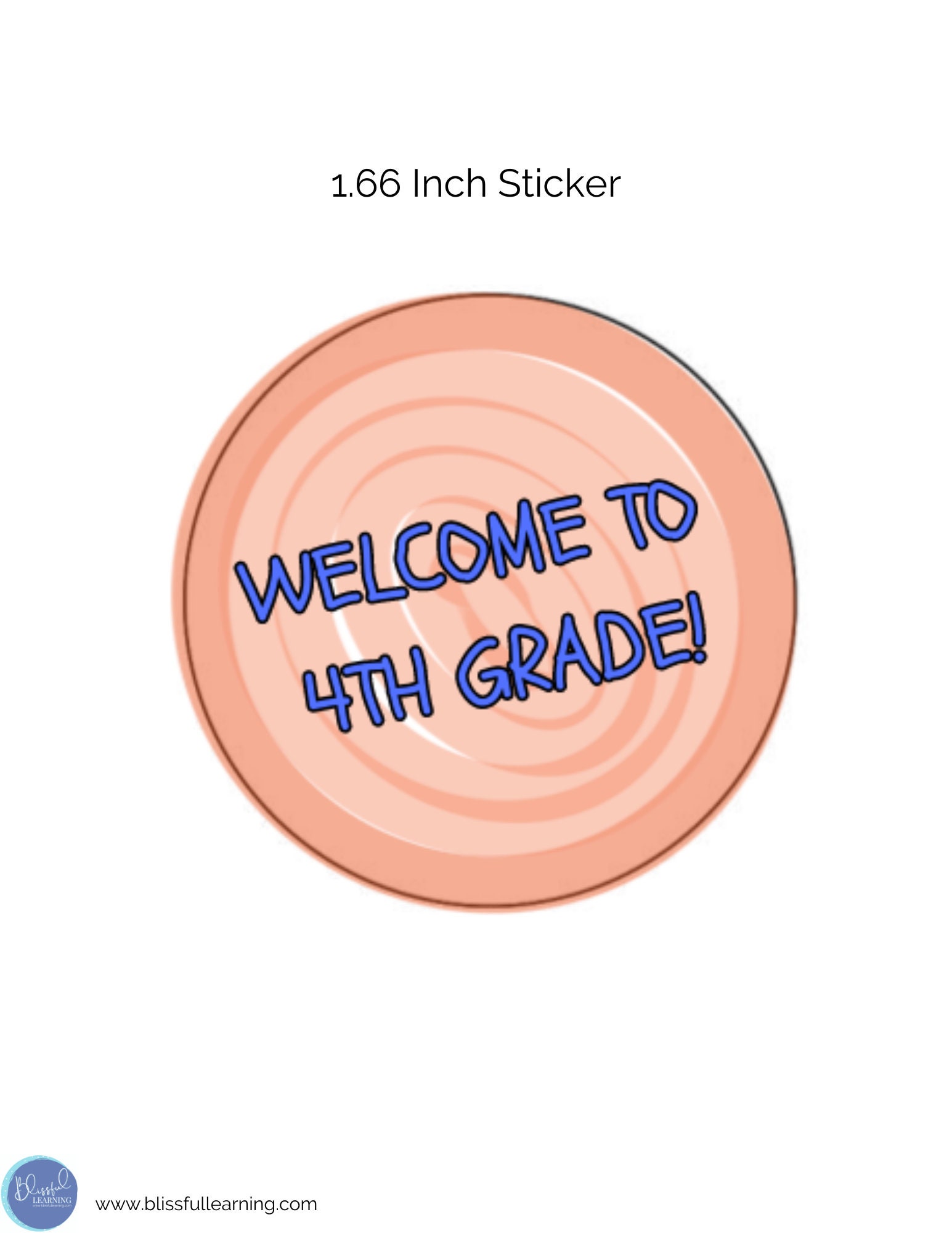 Welcome to 4th Grade Sticker, Back to School Stickers Printable, First ...