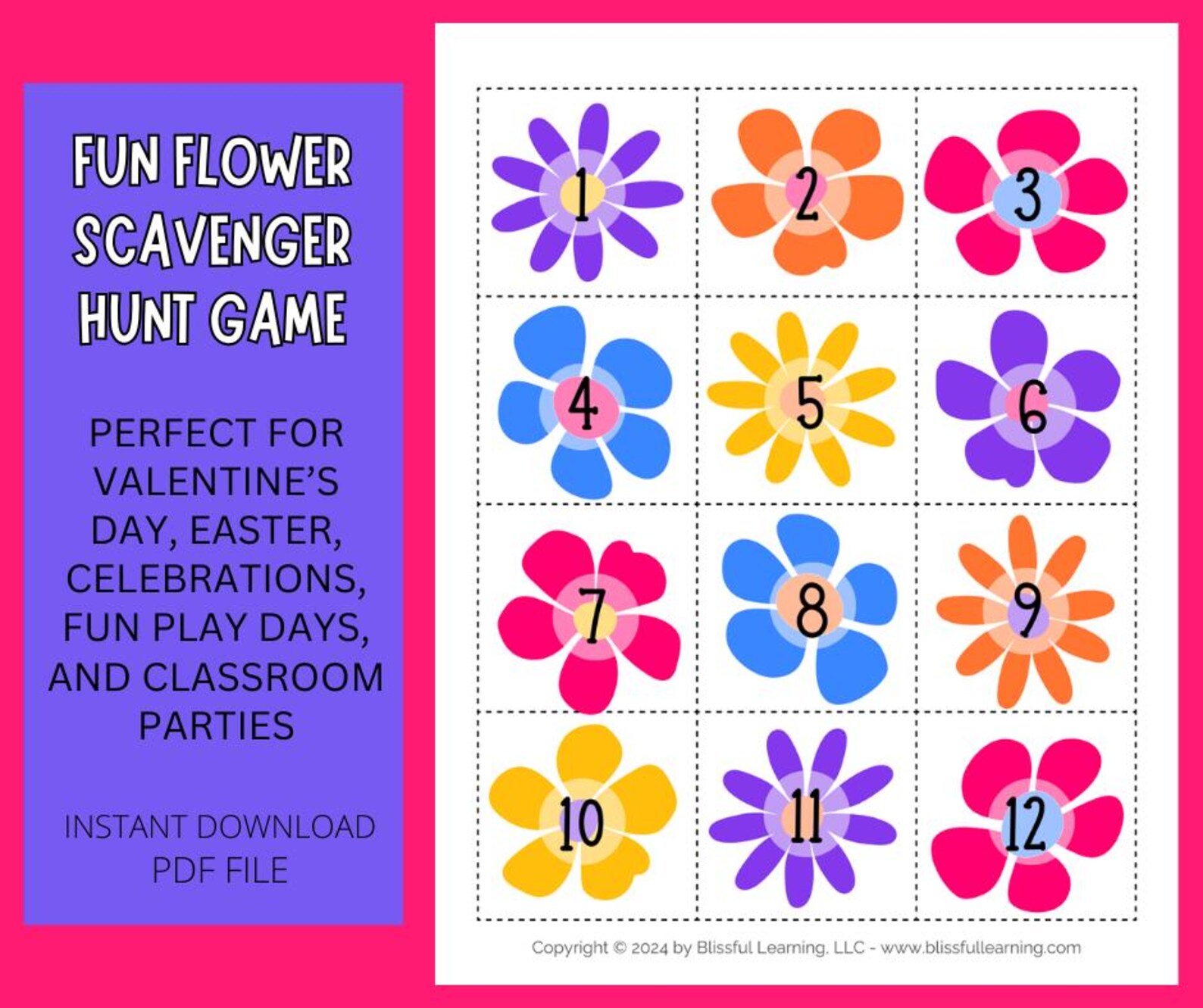 Flower Scavenger Hunt for Kids, Fun Addition Learning Game, Perfect for ...