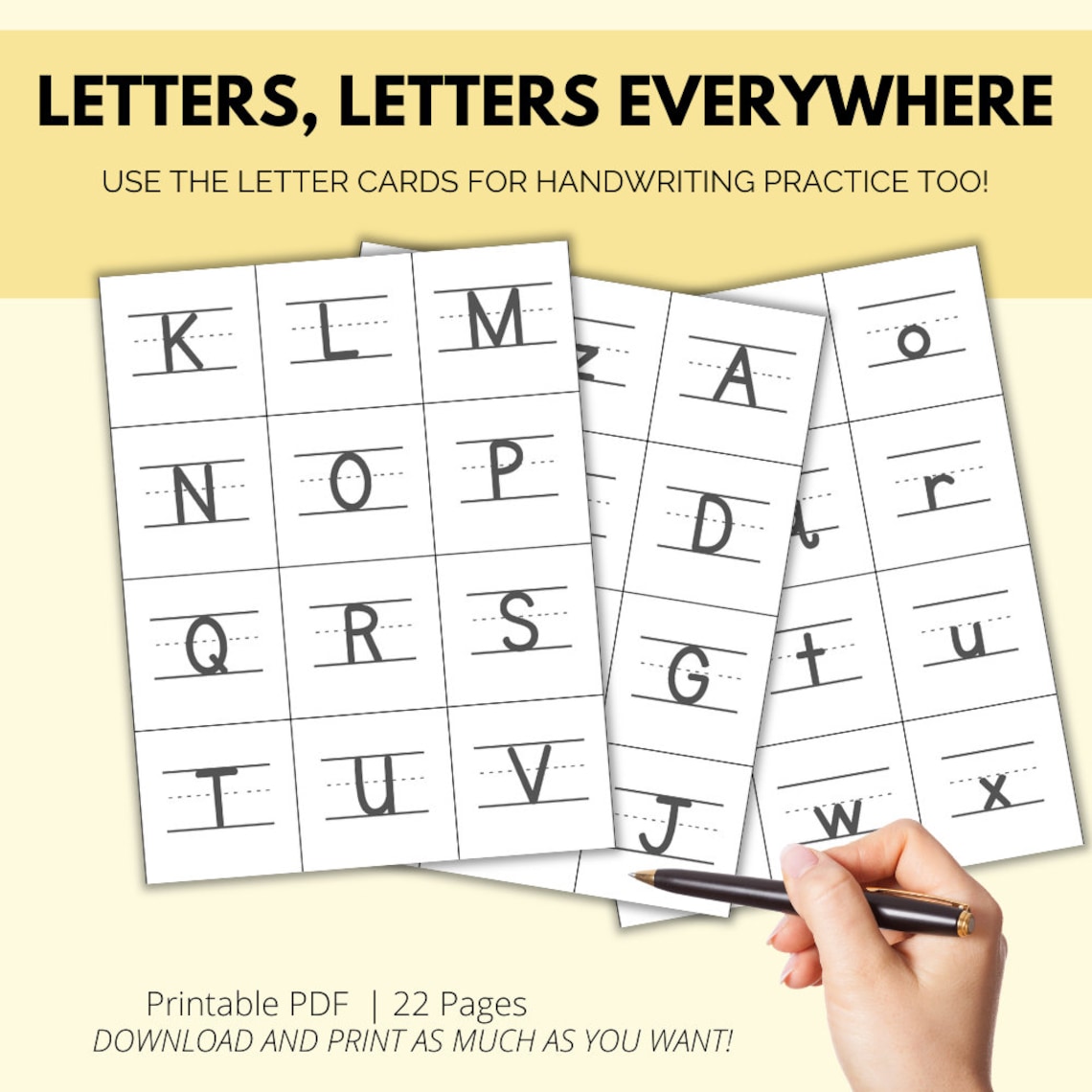Printable Alphabet Flash Cards, ABC Matching Game, Alphabet Card Games ...