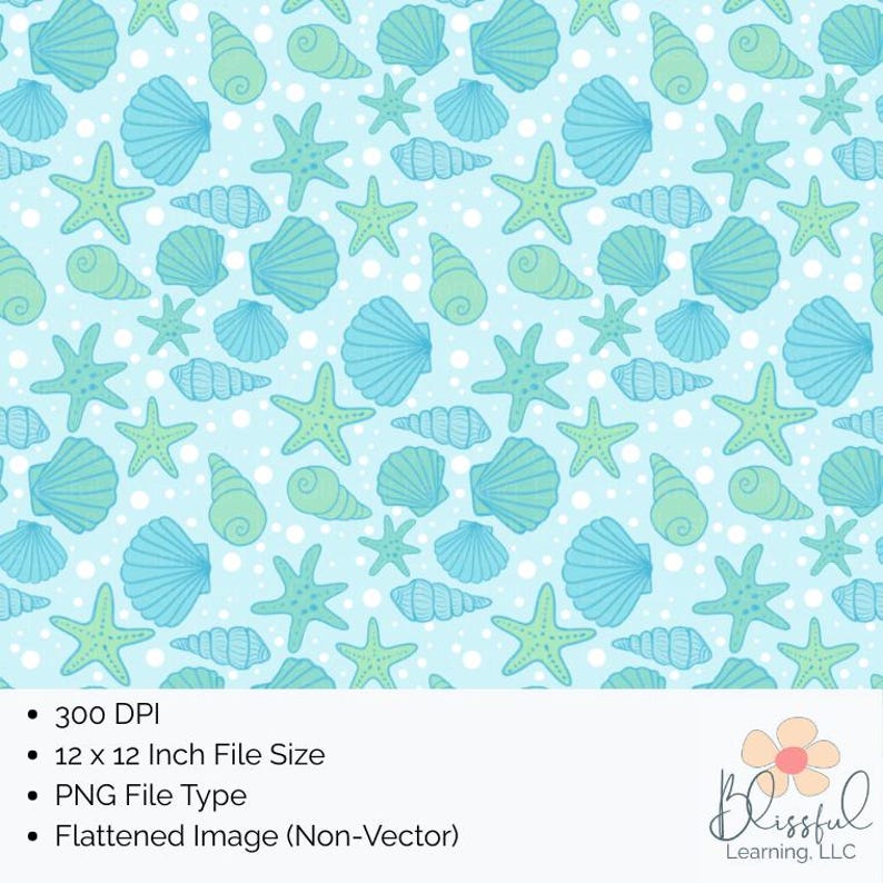 Preppy Seashells and Bubbles Seamless Pattern, Fun Summer Vibe Hand ...