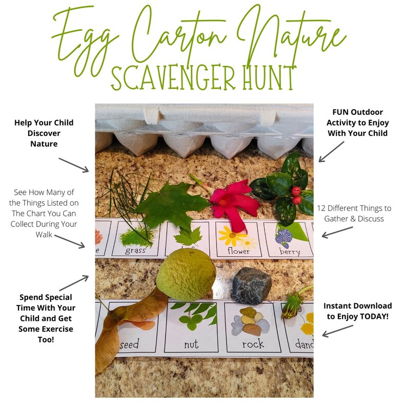 Nature Egg Carton Scavenger Hunt: Outdoor Scavenger Hunt for Kids ...