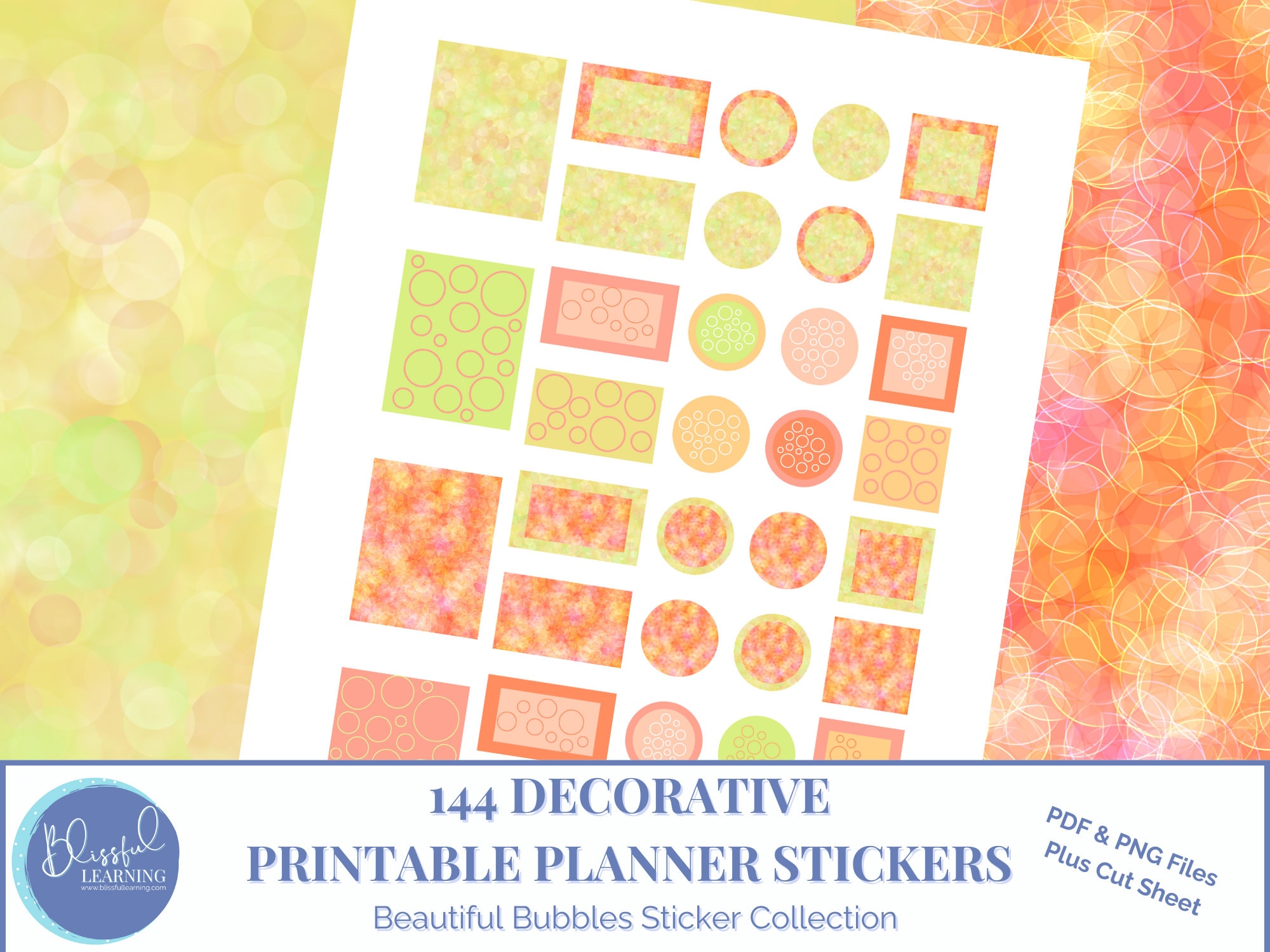Beautiful Bubbles Decorative Printable Stickers for Planners - Etsy