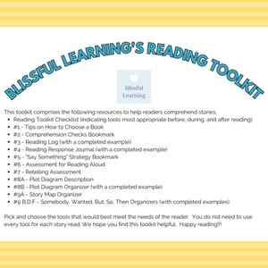 Printable Reading Toolkit, Story Elements, Reading Resources, Bookmarks ...