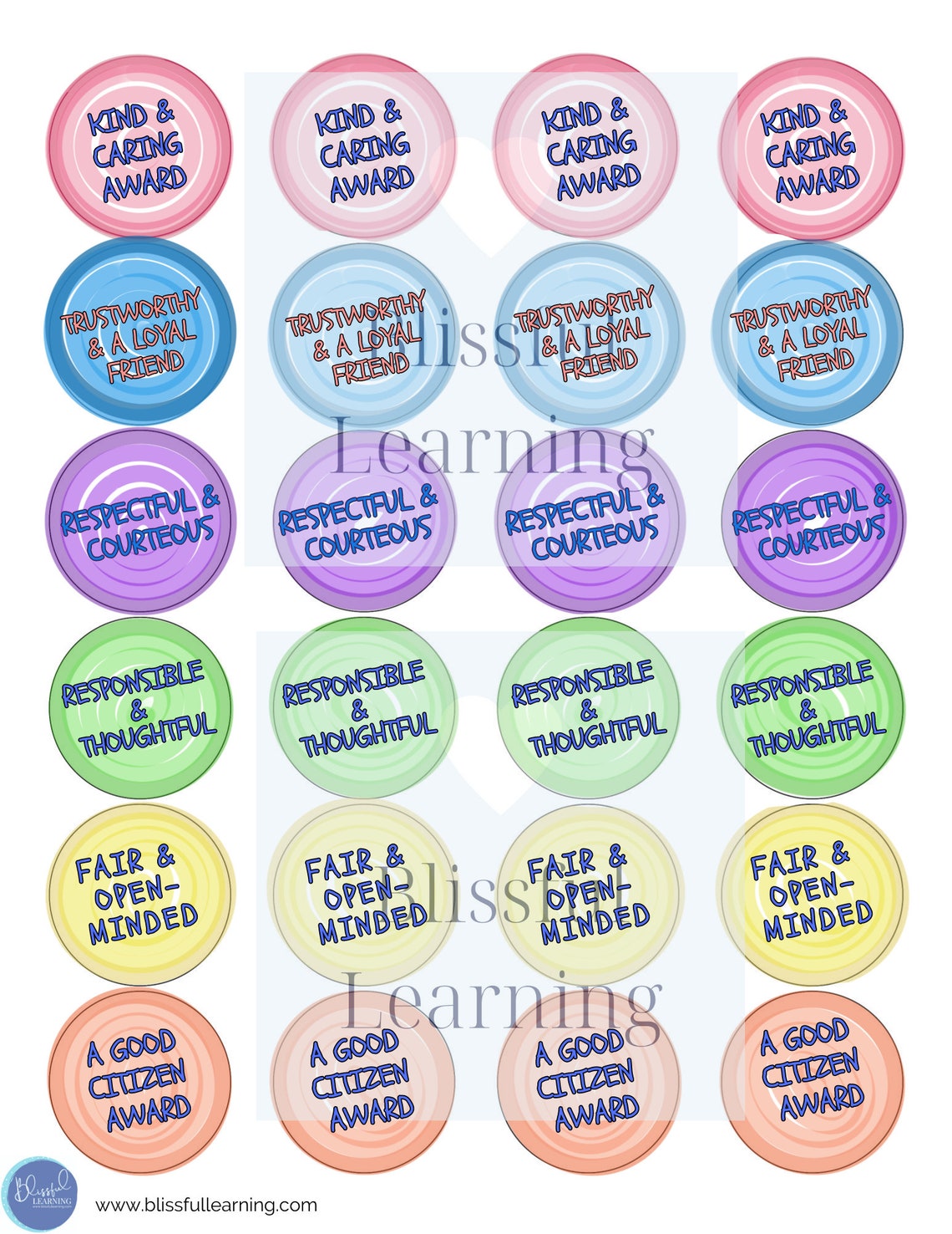 School Motivational Reward Stickers for Character Development, School ...