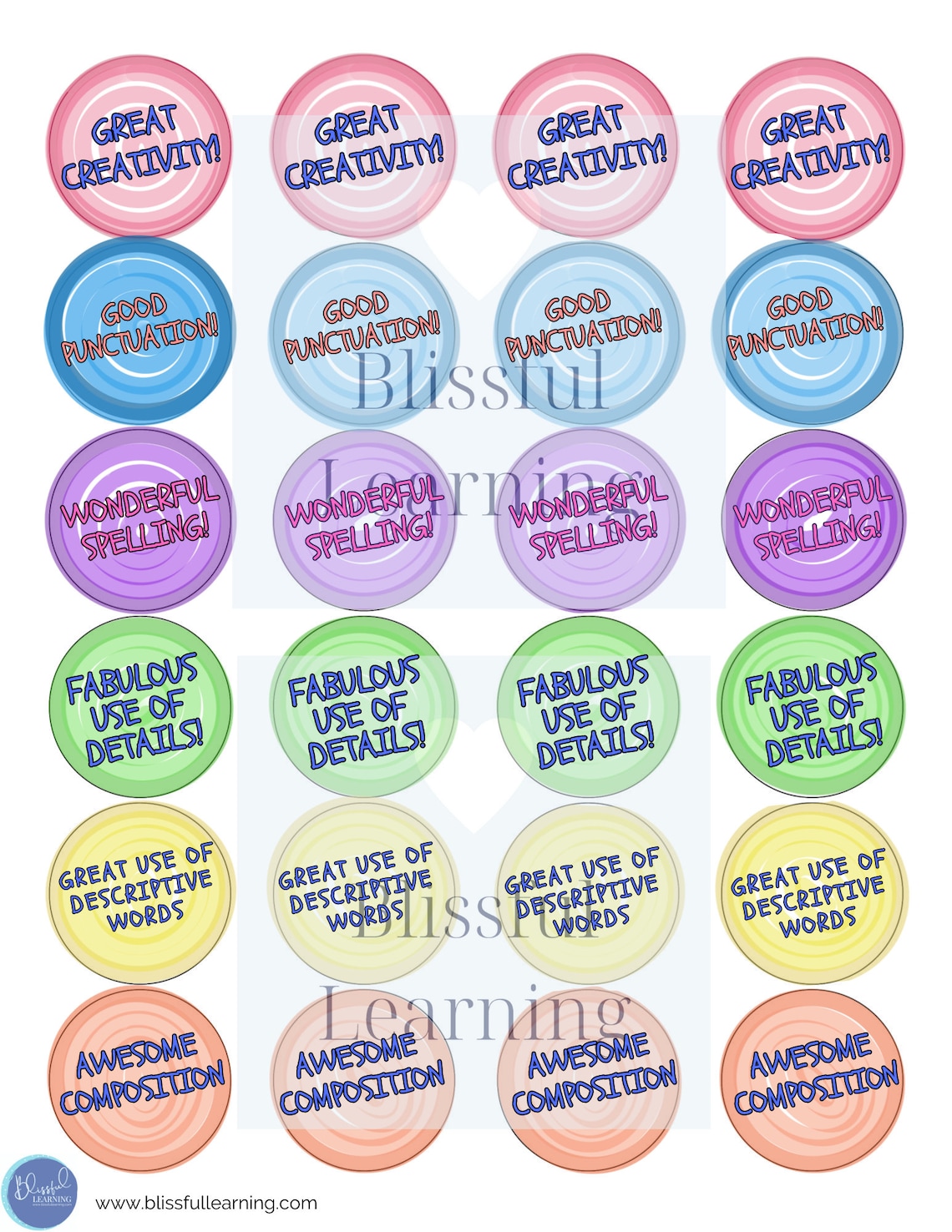 School Motivational Reward Stickers for ELA, Teacher Printable Stickers ...