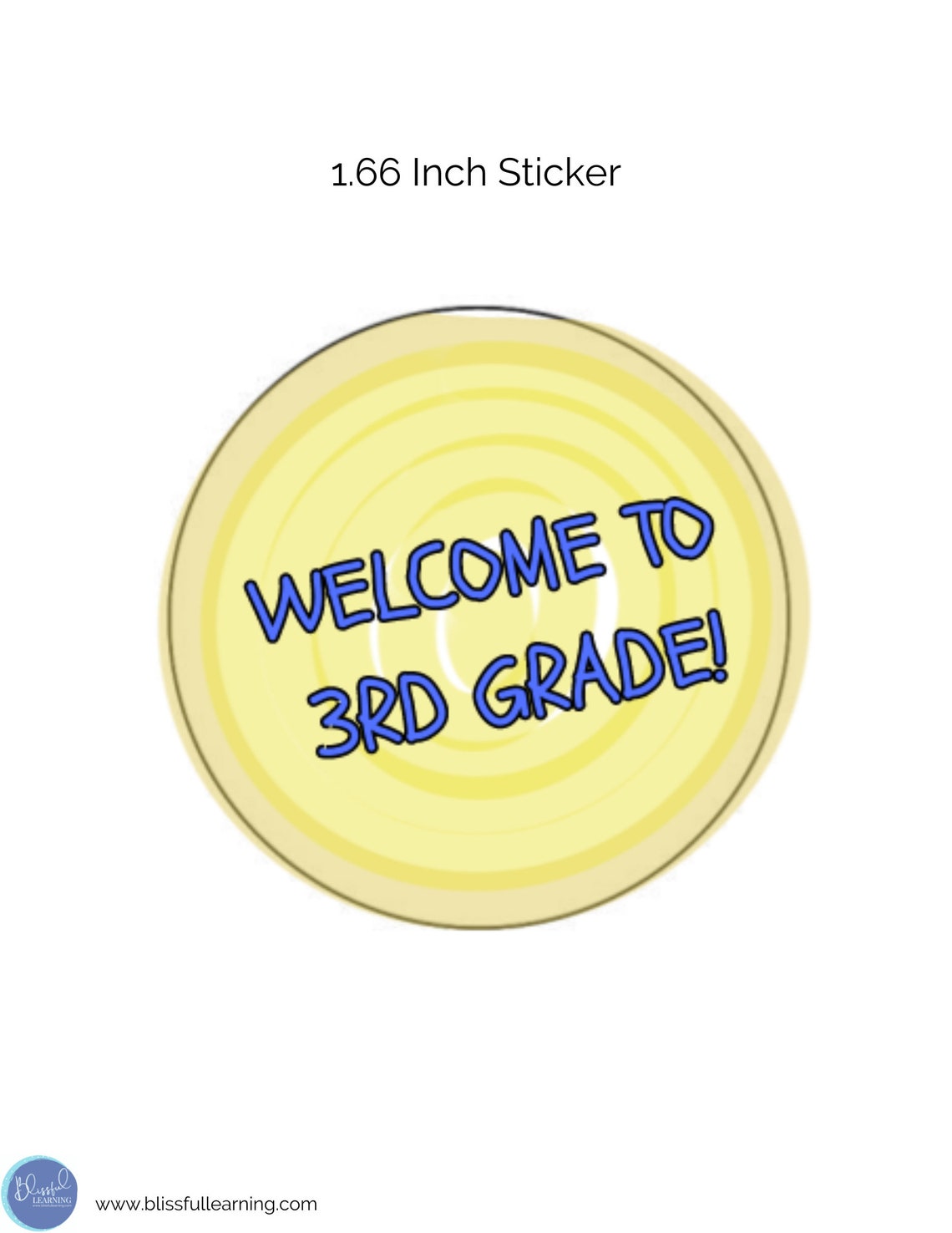 Welcome to 3rd Grade Printable Sticker, Back to School Sticker, First ...