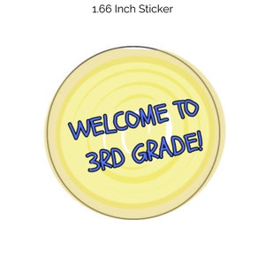 Welcome to 3rd Grade Printable Sticker, Back to School Sticker, First ...