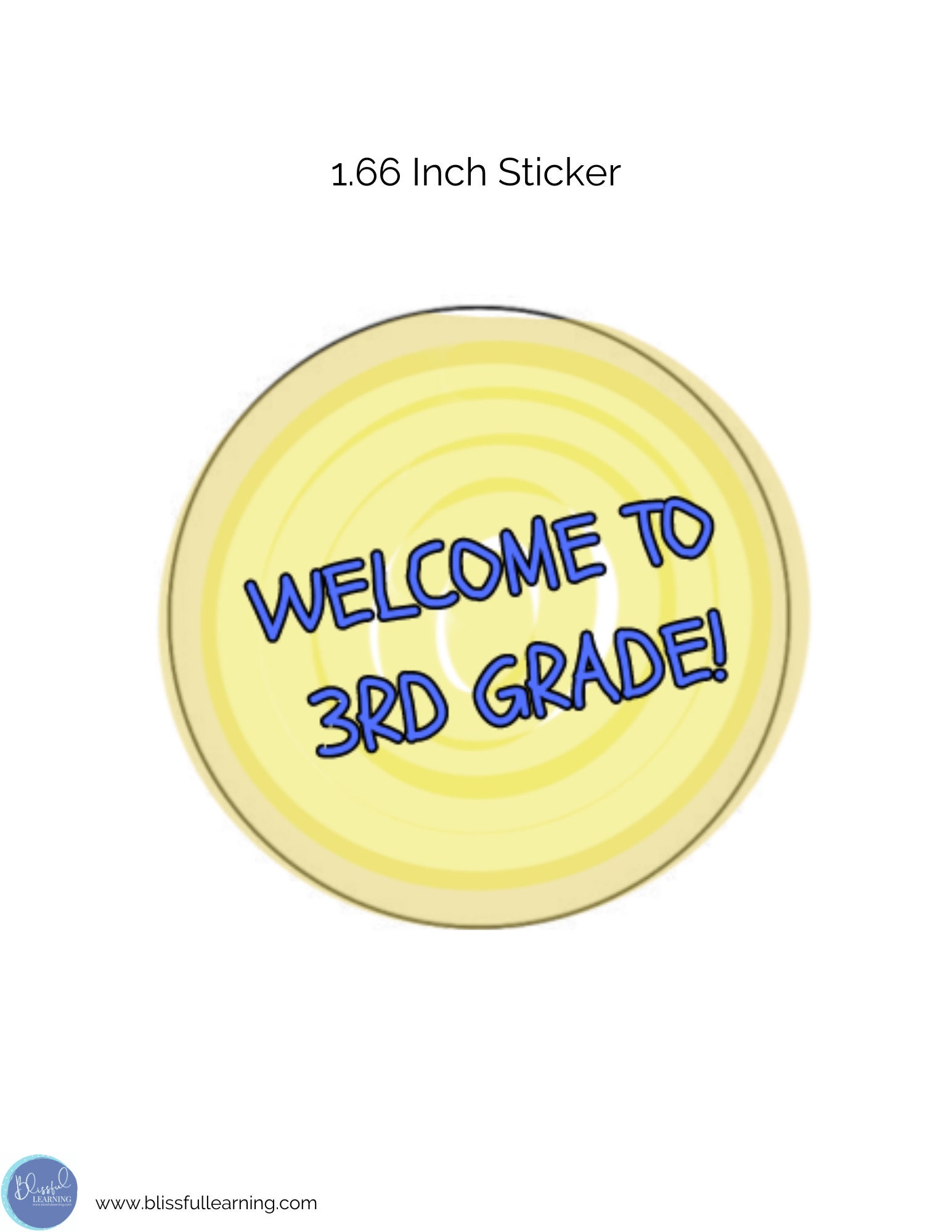 Welcome to 3rd Grade Printable Sticker, Back to School Sticker, First ...
