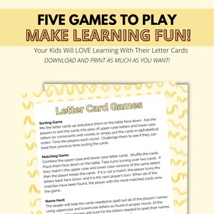 Printable Alphabet Flash Cards, ABC Matching Game, Alphabet Card Games ...