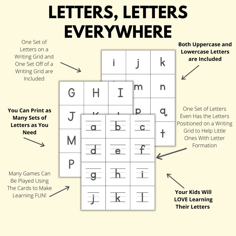 Printable Alphabet Flash Cards, ABC Matching Game, Alphabet Card Games ...