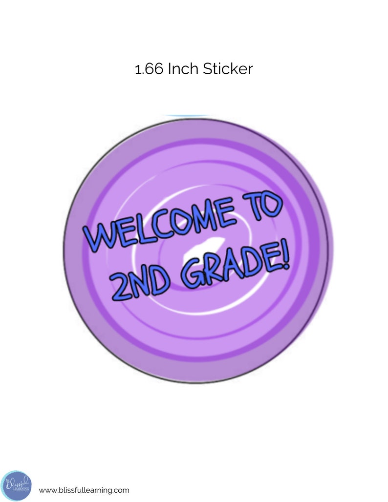 Welcome to 2nd Grade Stickers, First Day of School Stickers, Back to ...